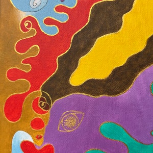 Invisible Connections Intuitive Art Framed Acrylic Painting on Canvas ...