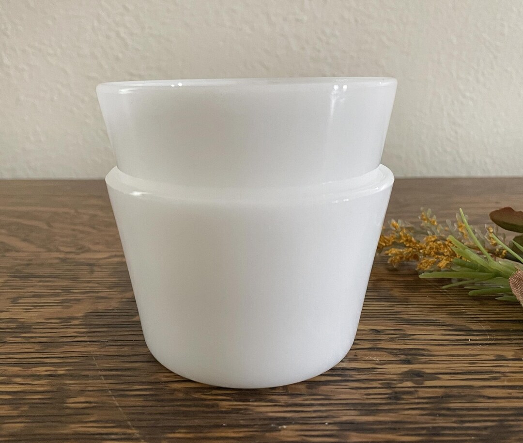 SET of 2 Milk Glass Custard Cups, Pudding, Side Dishes, Ramekins ...
