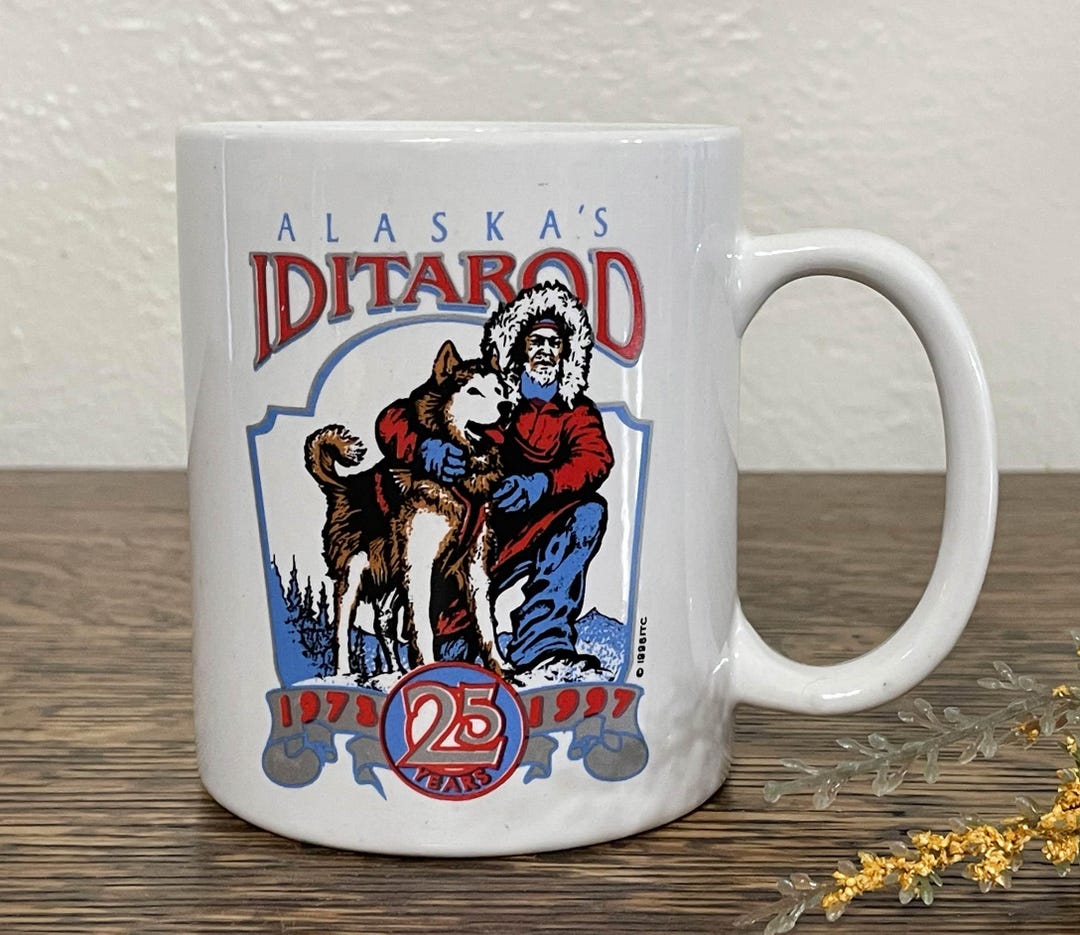 Vintage Iditarod 25th Anniversary Mug, 1973 1997 Alaska Dogsled ...