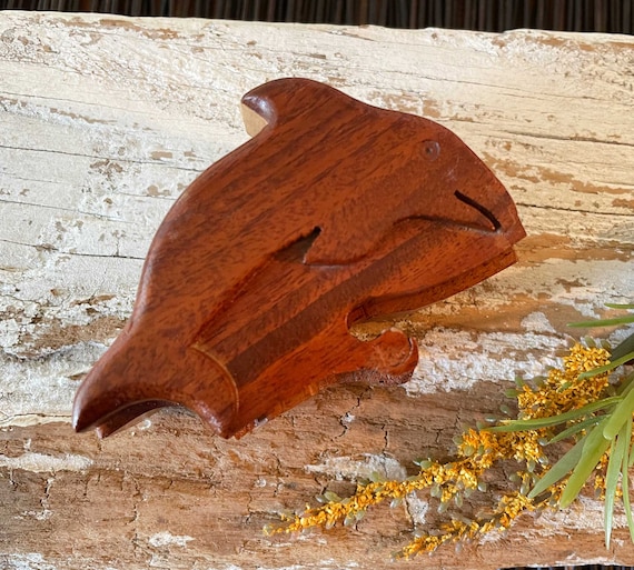 Miniature Carved Wooden Dolphin Puzzle Box, Small Int… - Gem