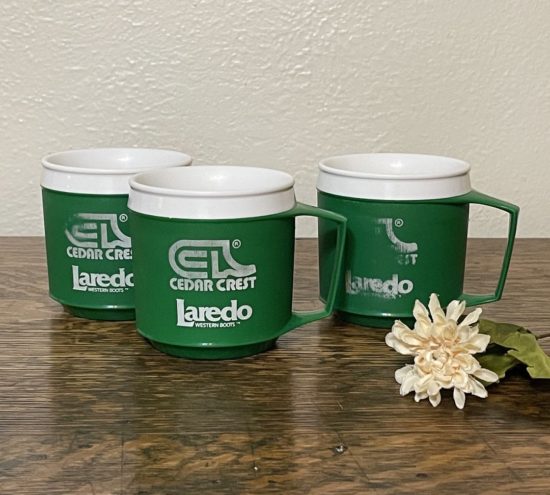 SET of 3 Vintage Aladdin Plastic Insulated Coffee Cups, Green, White ...