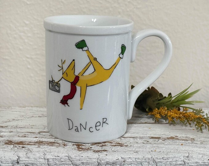 Vintage Pottery Barn Reindeer Mug, Dancer Break Dancing Boom Box ...