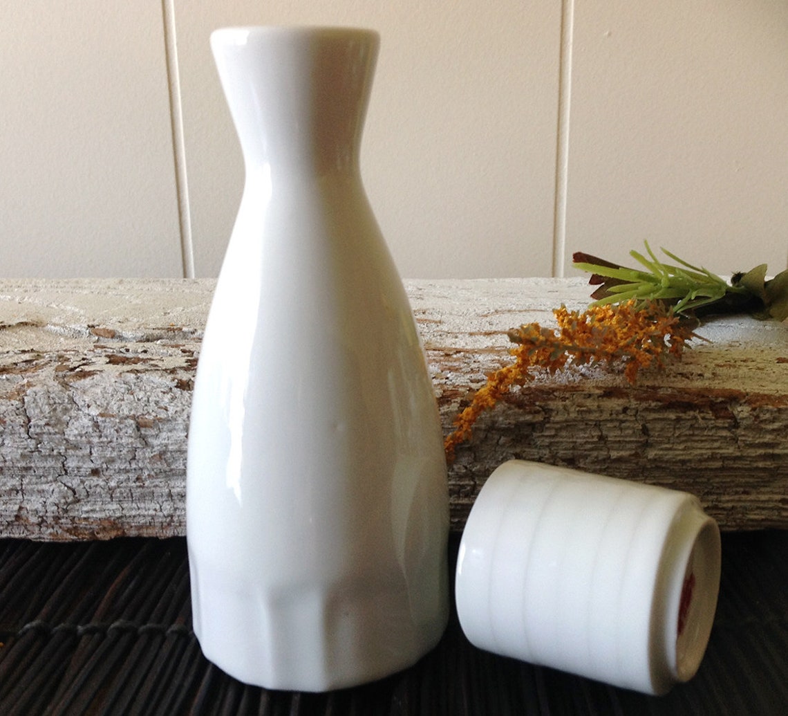 Vintage Chinese Illustrated Sake Pitcher Small Cup White | Etsy