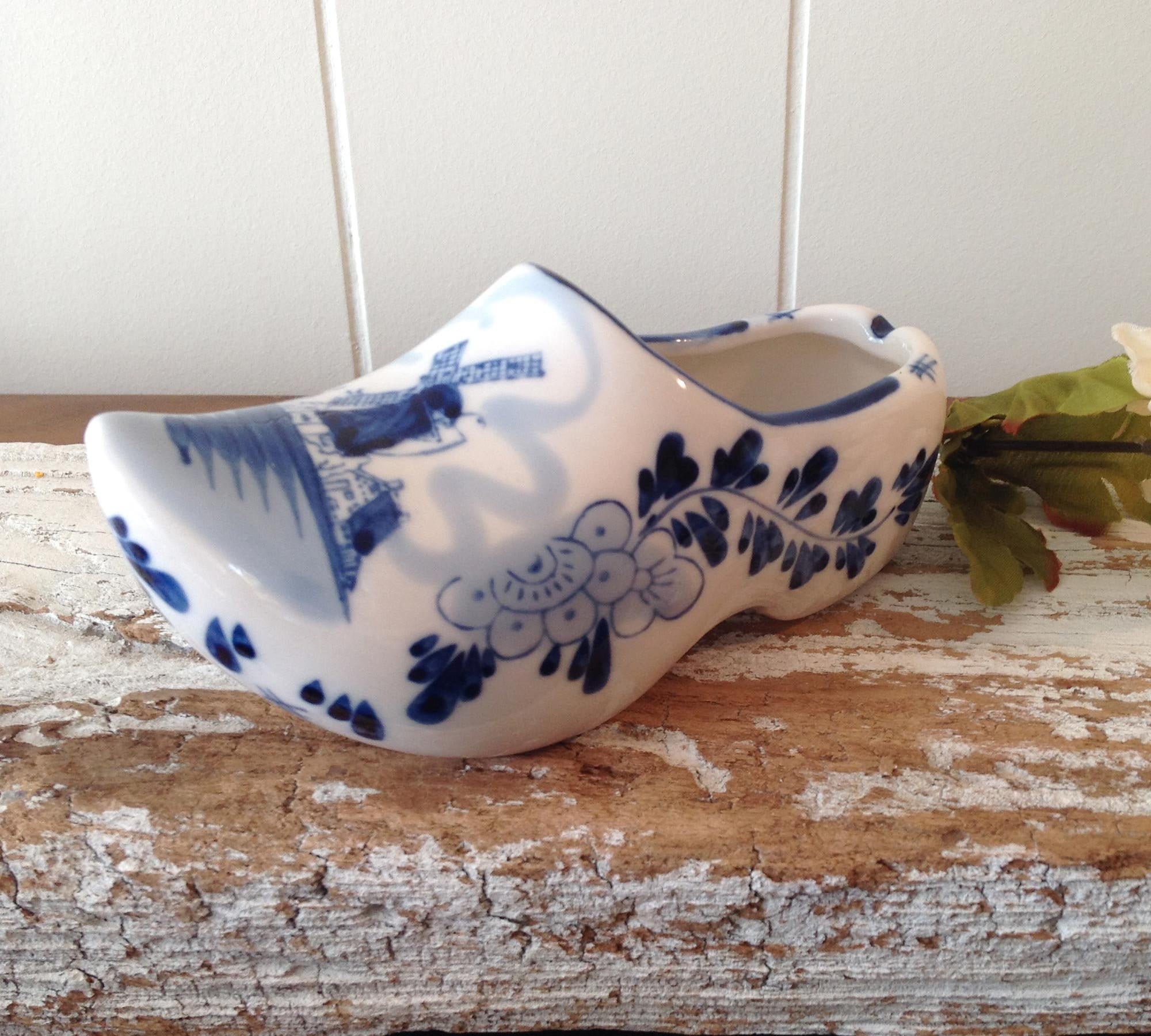 Vintage Delft Blue Clog Hand Painted Blue White Windmill | Etsy