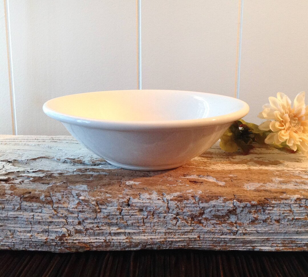 Wallace China Small White Diner China Bowl, Flared Edges, Restaurant ...