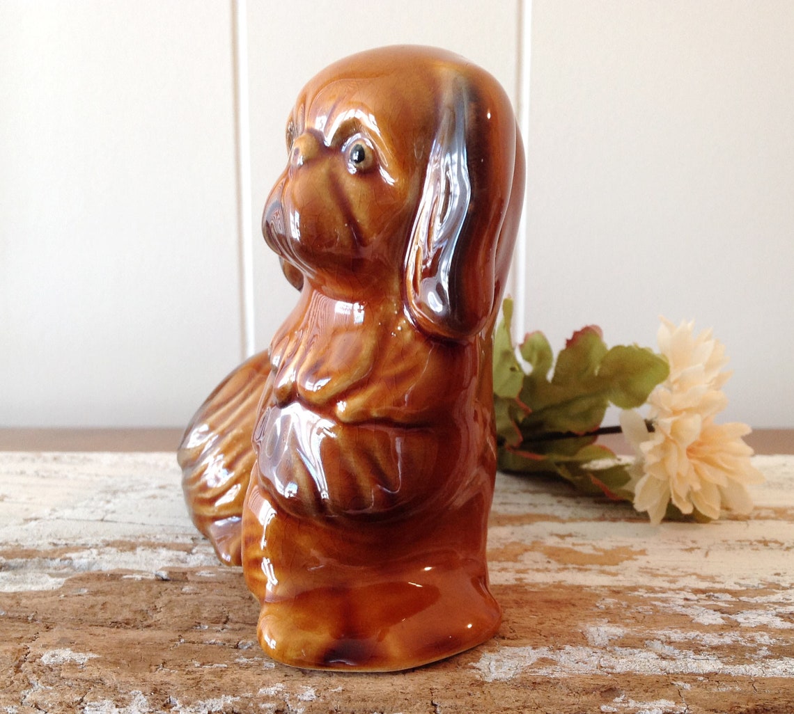 Vintage Eastgate Pottery Pekingese Dog Figurine, Collectible, Caramel ...