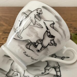 Vintage Robert Mayokok Cup, Saucer Set, Eskimo and Polar Bear, White ...