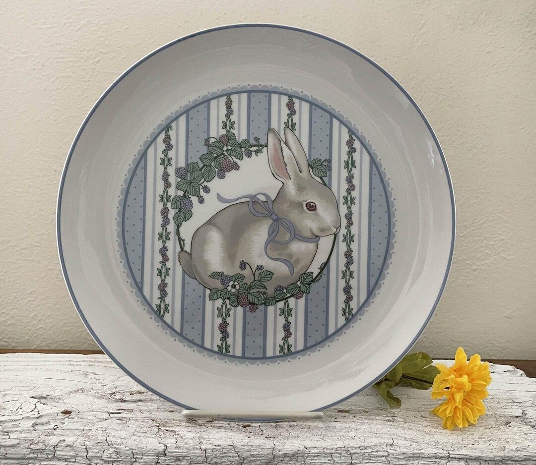 Vintage George Good by Fabrizio Country Calico Rabbit Plate, Japan ...