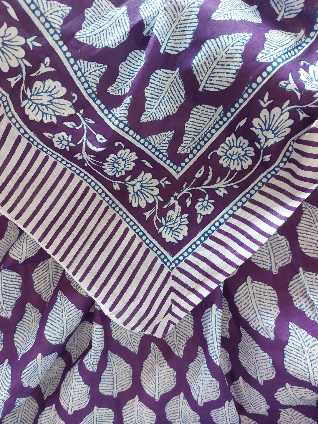 Purple Sarong in Cotton Block Print - Etsy