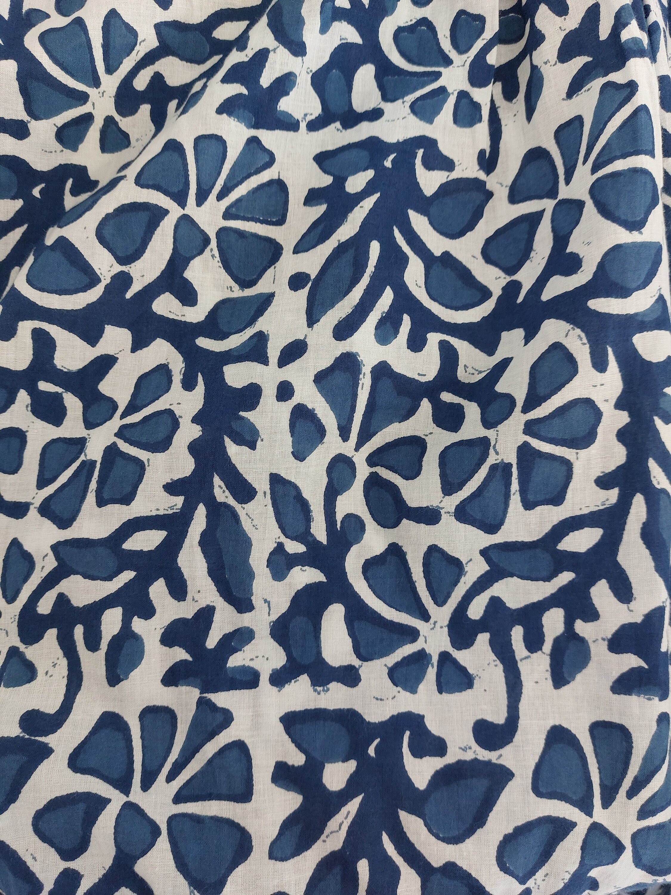 Ruffled Short Dress in Cotton Indigo Color - Etsy