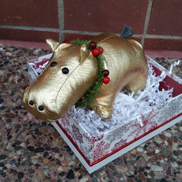 Gold Hippo - Etsy