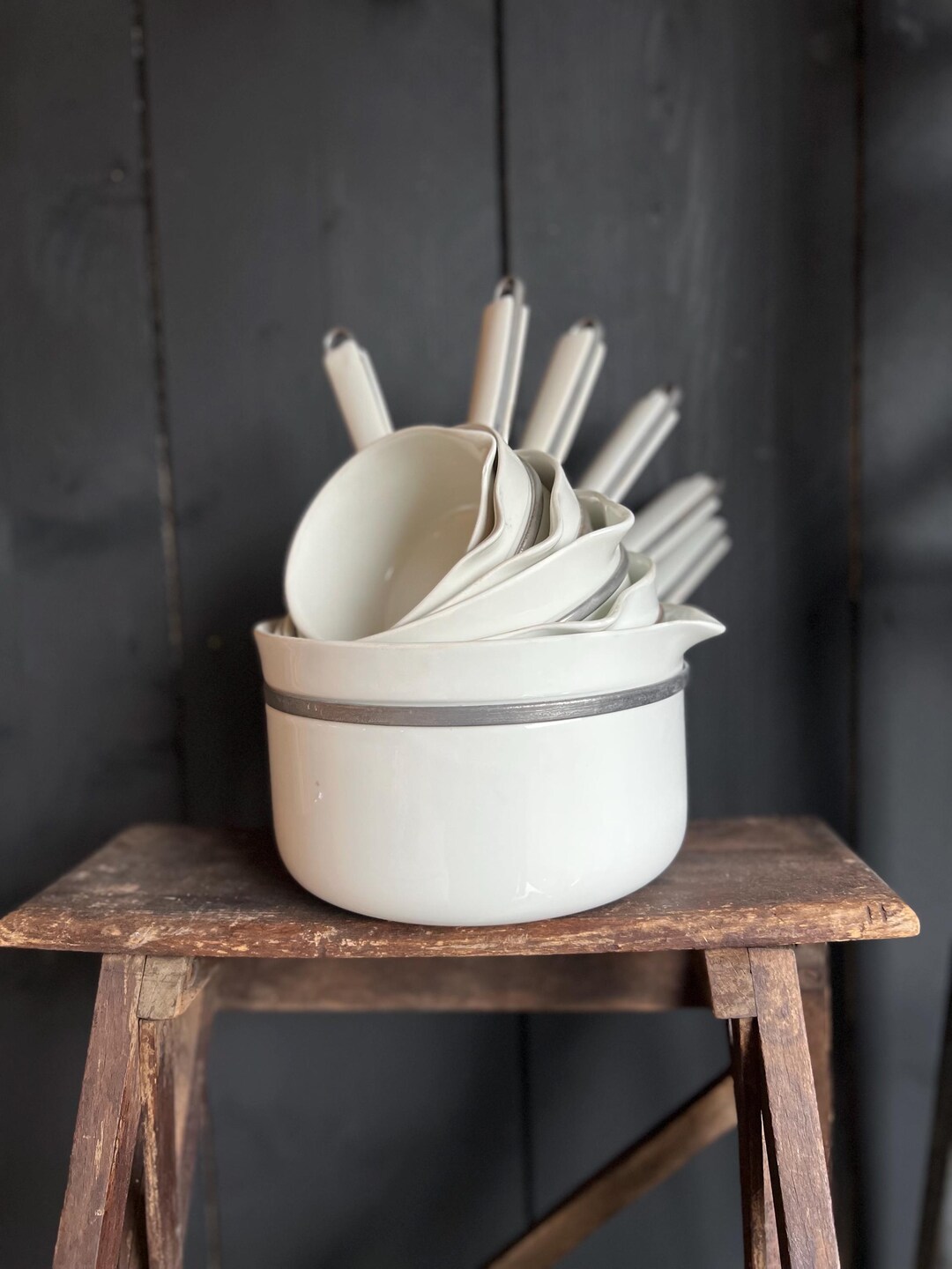 Set of Six French Aluminite Saucepans - Etsy