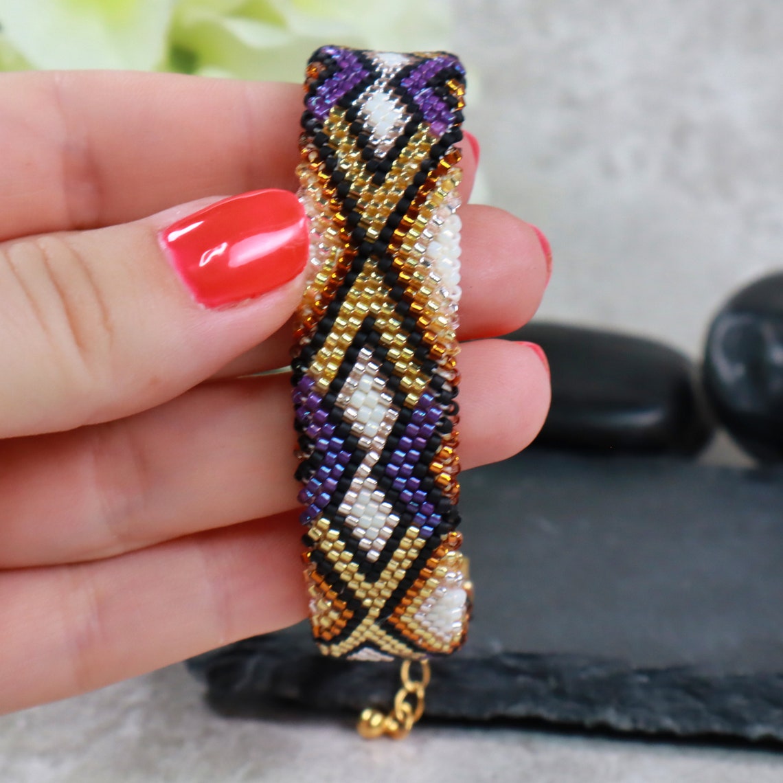 Bead Crochet PDF Pattern Geometry - PDF Pattern for Bead Necklace ...