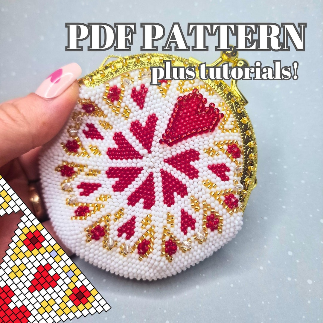 Bead Crochet Coin Purse PDF Pattern Hearts Valentine - Plus Detailed ...