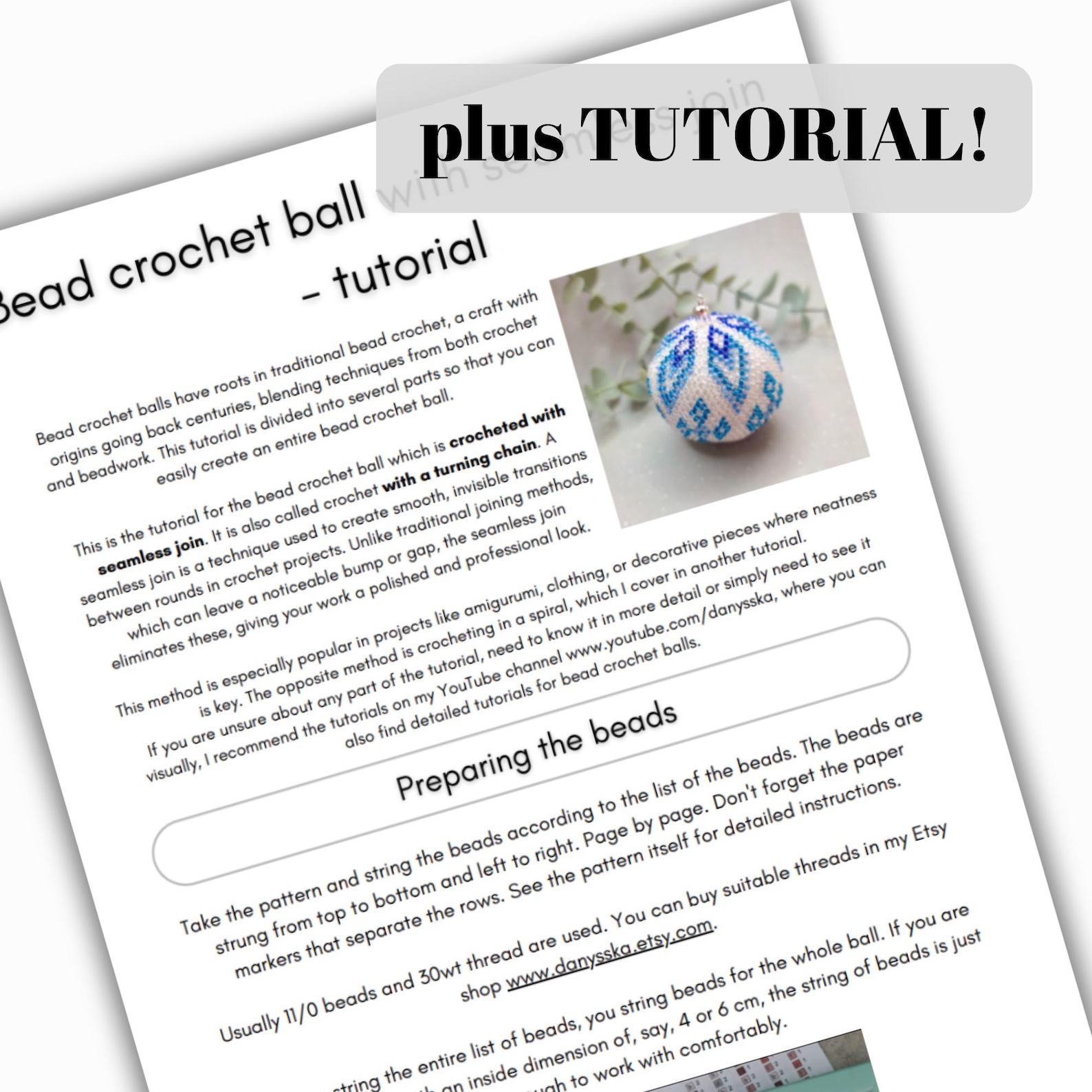 Bead Crochet Christmas Ball Vintage Winter Glow, 4cm Bead Ball PDF ...