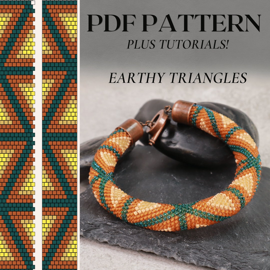 Bead Crochet PDF Pattern Earthy Triangles, PDF Pattern for Bead ...