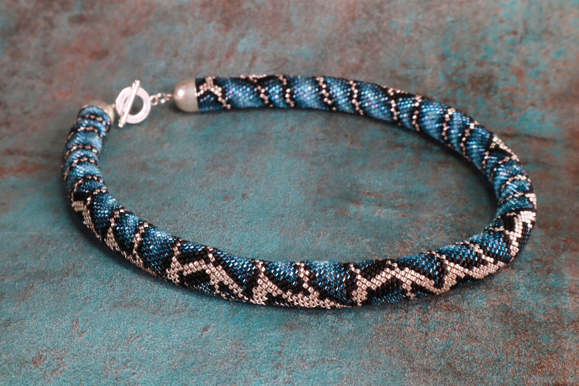 Bead Crochet PDF Pattern Blue Snake PDF Pattern for Bead - Etsy