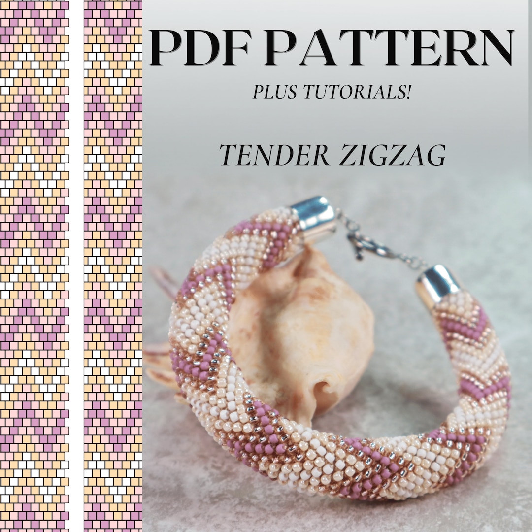 Bead Crochet PDF Pattern Tender Zigzag, PDF Pattern for Bead Necklace ...