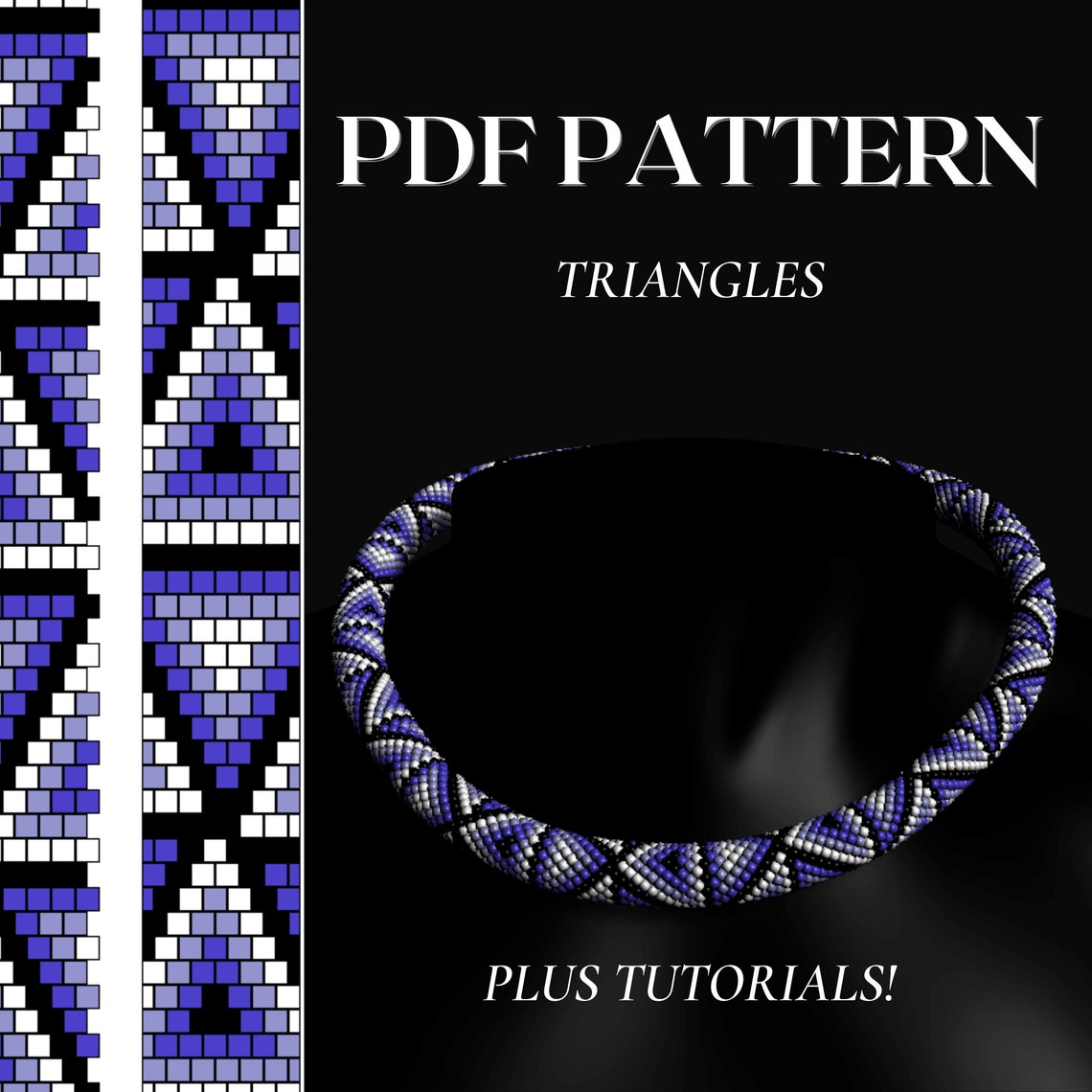 Bead Crochet PDF Pattern Triangles PDF Pattern for Bead Necklace Bead ...
