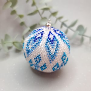 Bead Crochet Christmas Ball 4cm PDF Pattern Crystal - PDF Pattern for ...