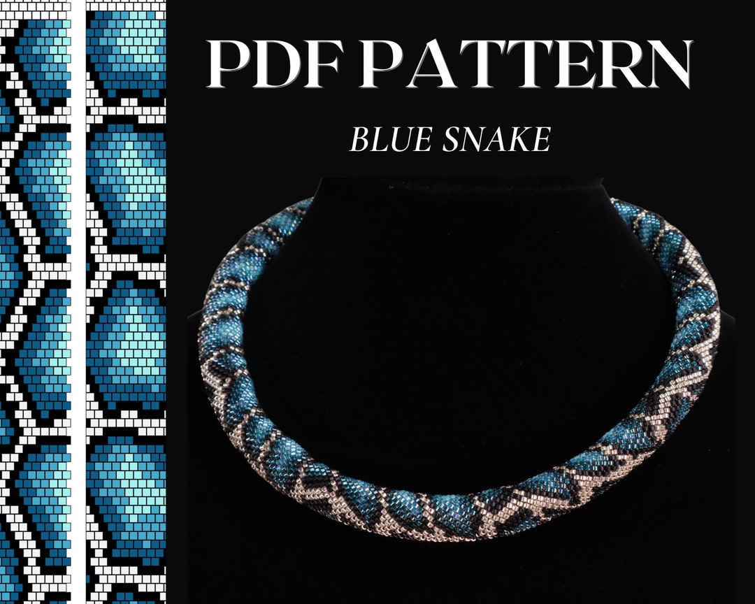 Bead Crochet PDF Pattern Blue Snake PDF Pattern for Bead - Etsy