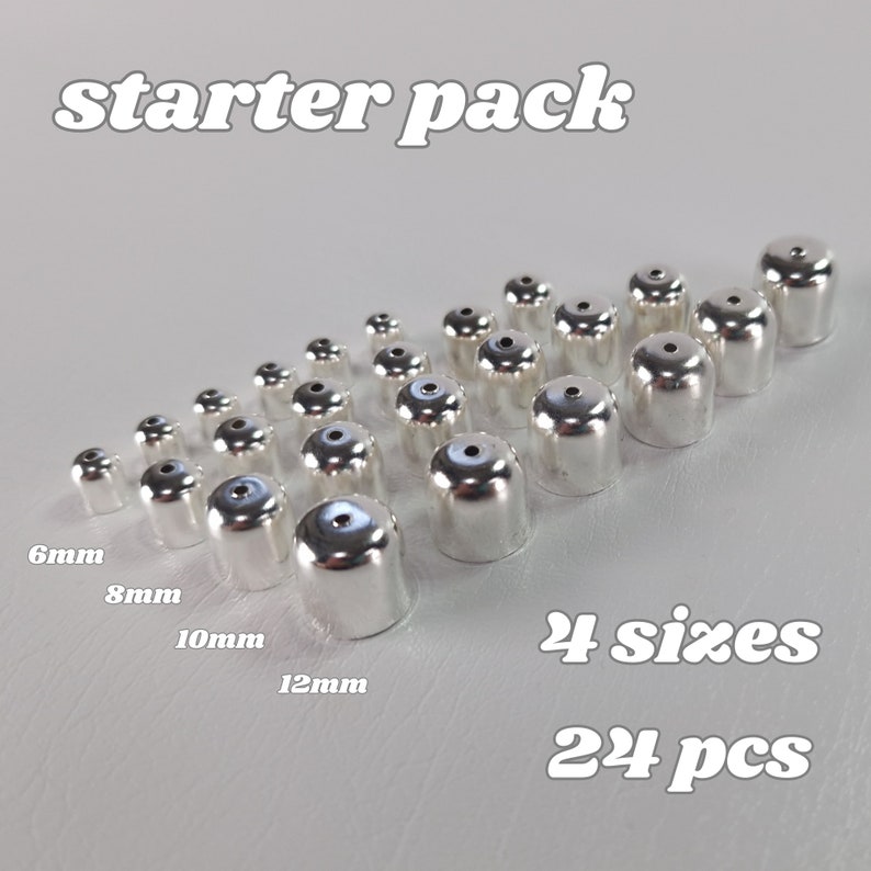 Bead Caps Starter Pack - for Bead Crochet Ropes - 4 Sizes 6mm, 8mm ...