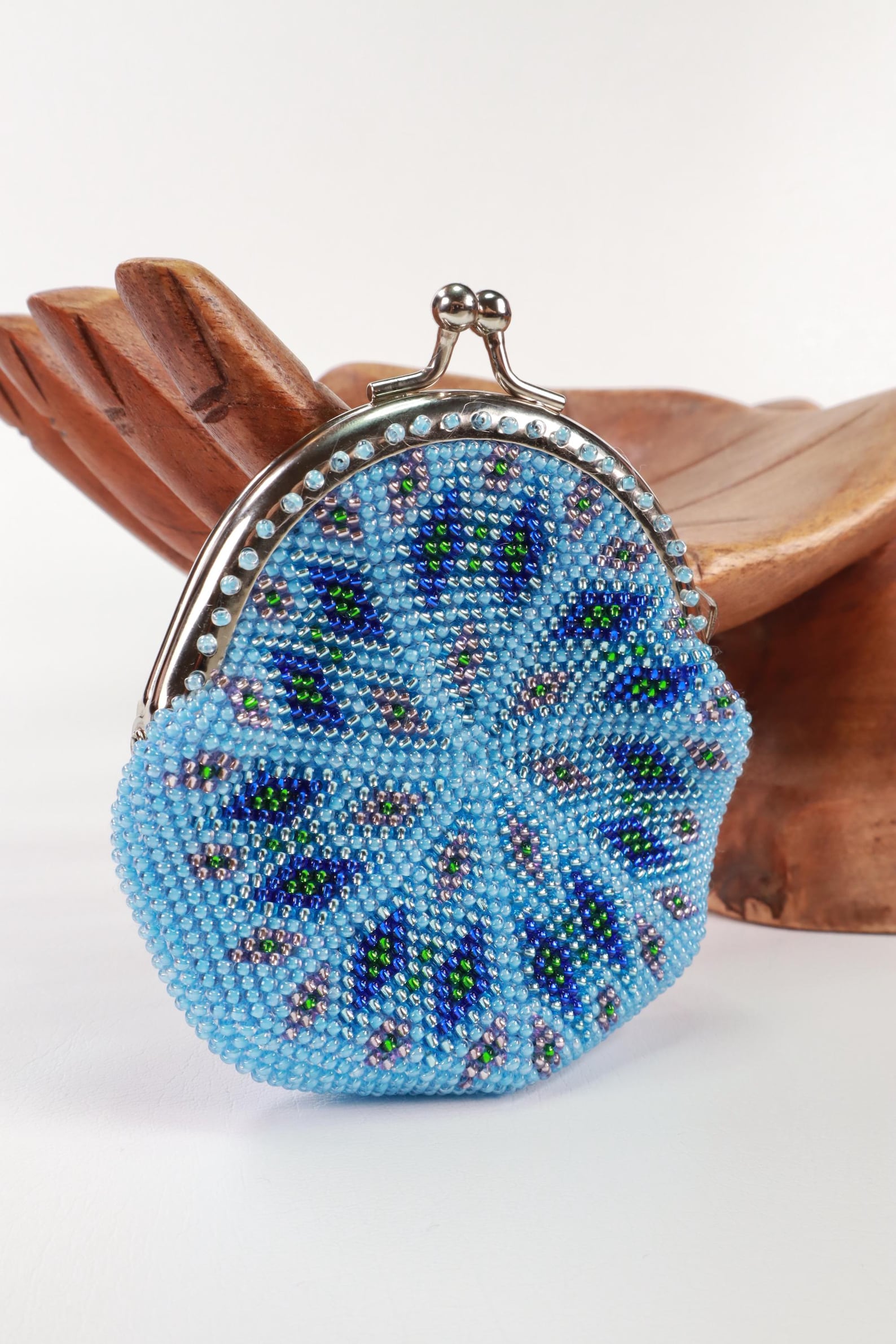 Bead Crochet Coin Purse PDF Pattern Blue Diamonds- Plus Detailed ...