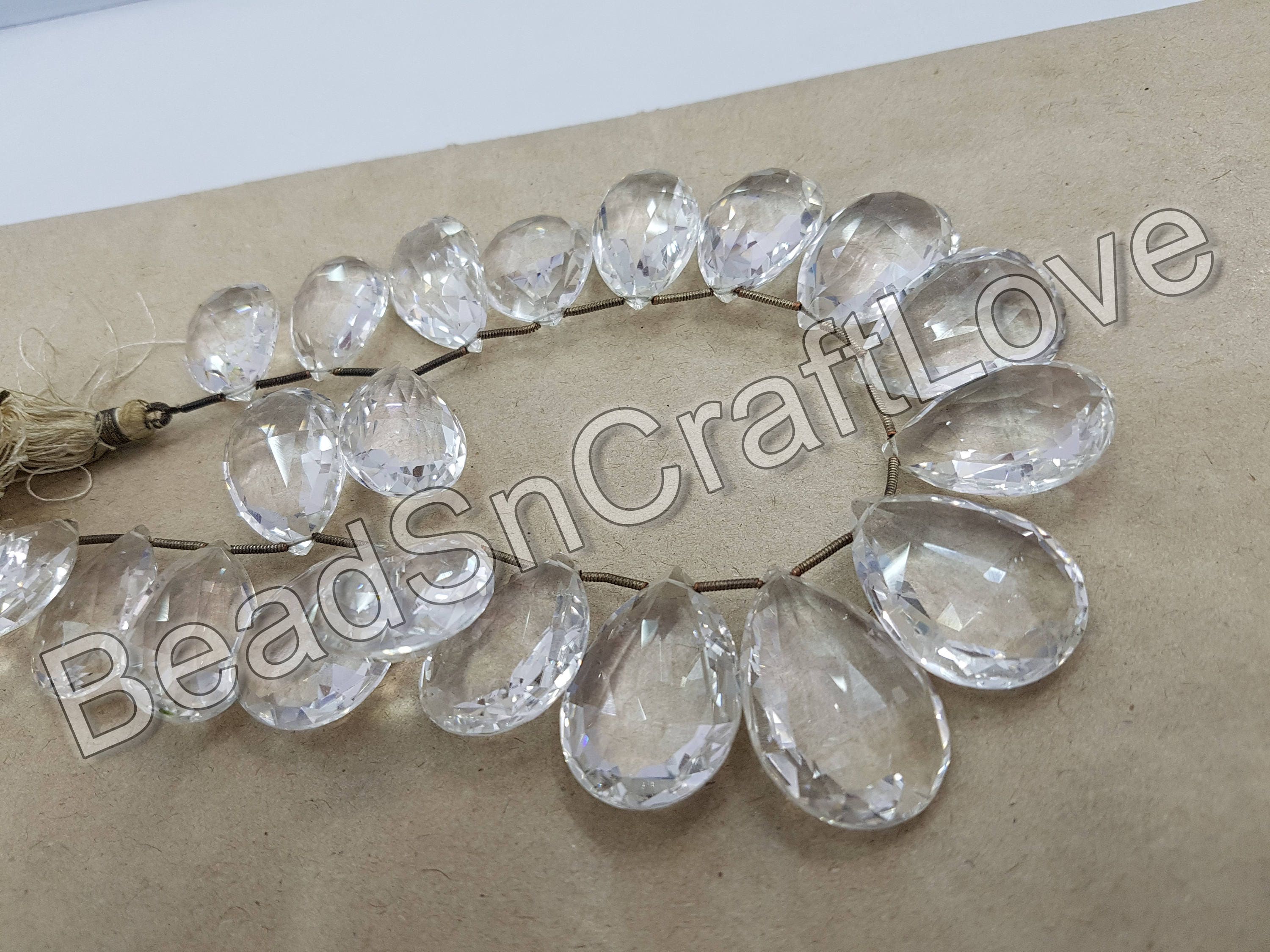 big size Crystal Quartz pears shape Briolettes 8 pieces | Etsy