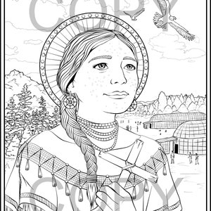 Saint Kateri Tekakwitha Coloring Pages - Etsy