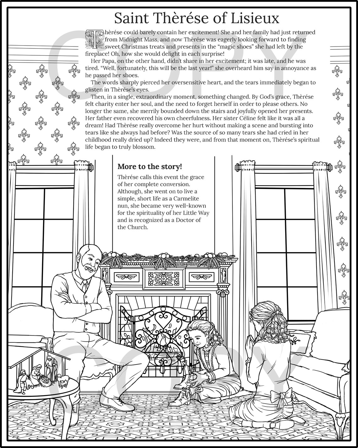 Saint Therese of Lisieux Coloring Pages - Etsy