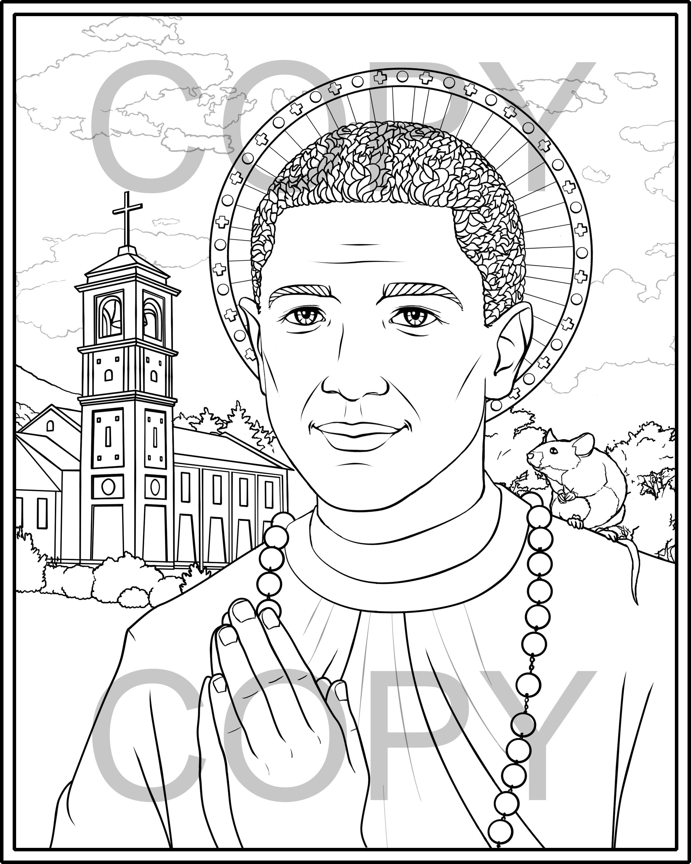 St Martin De Porres Coloring Page
