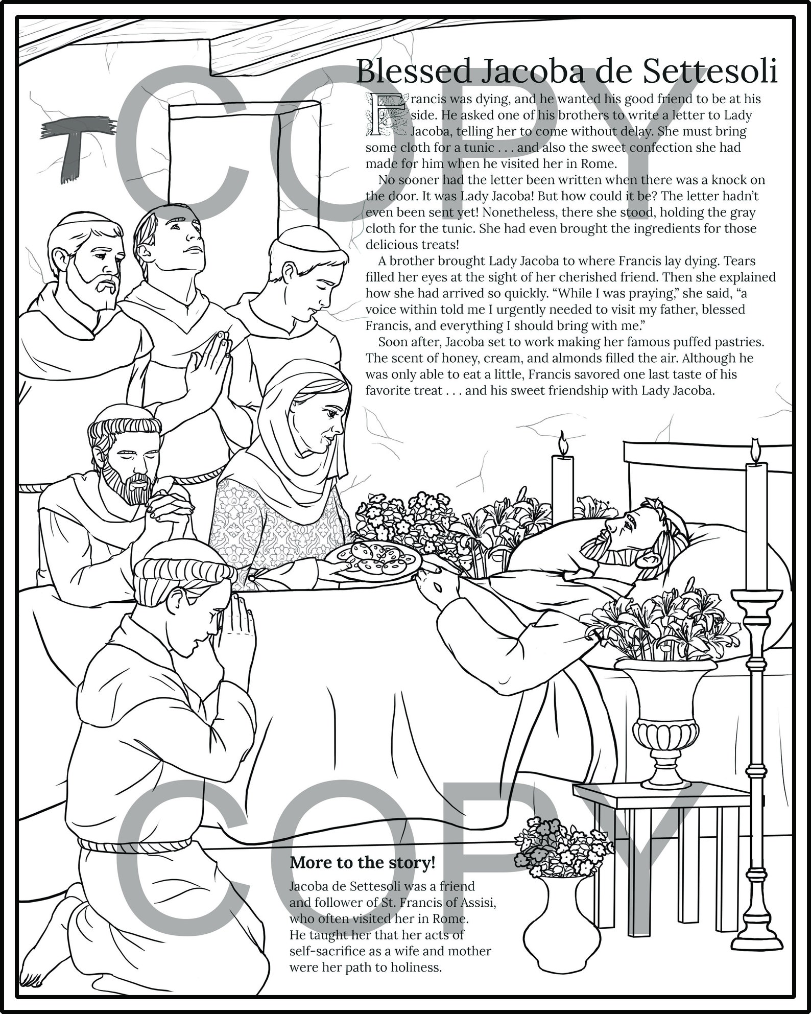 Blessed Jacoba De Settesoli Coloring Pages - Etsy