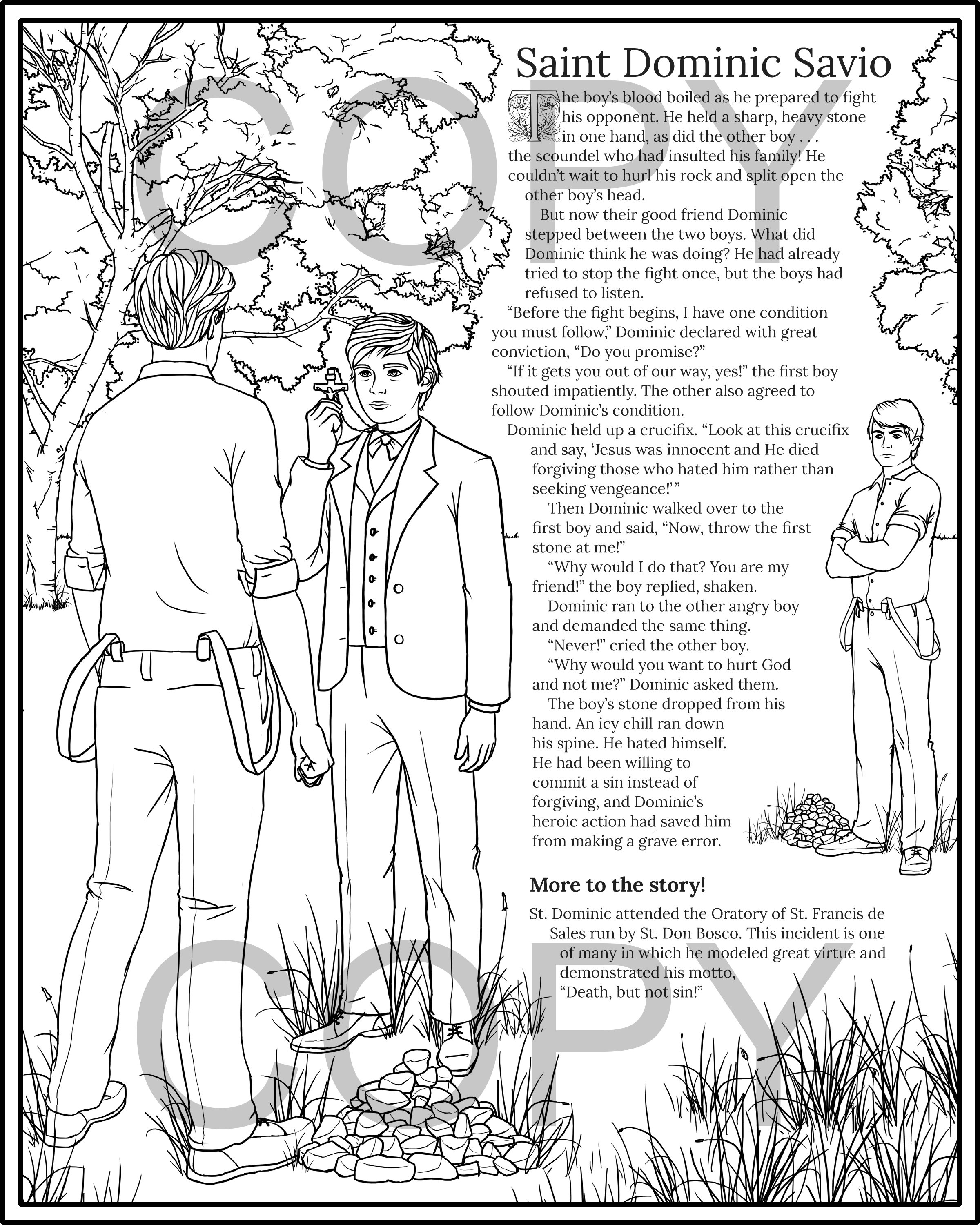 Saint Dominic Savio Coloring Pages - Etsy