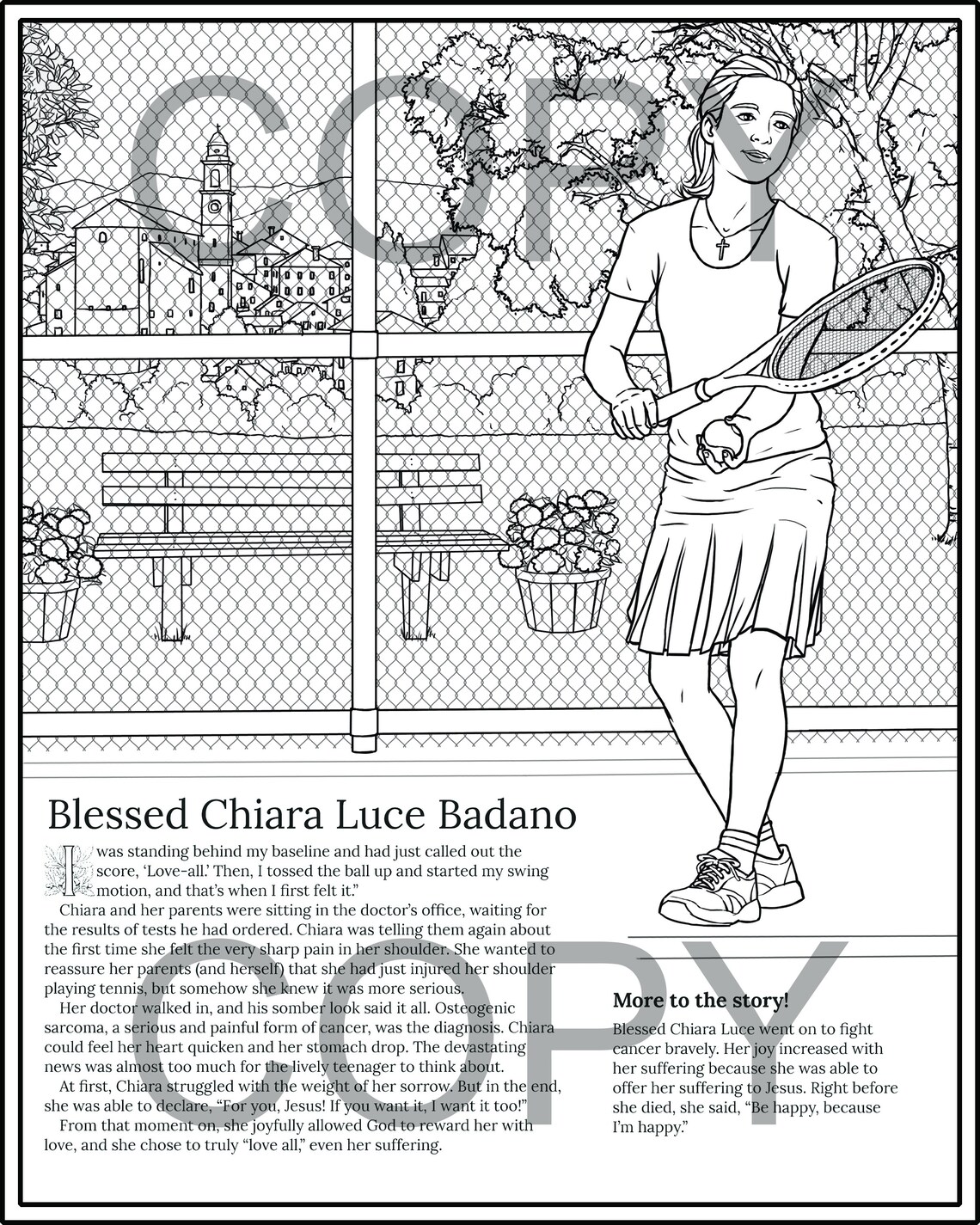 Blessed Chiara Luce Badano Coloring Pages - Etsy