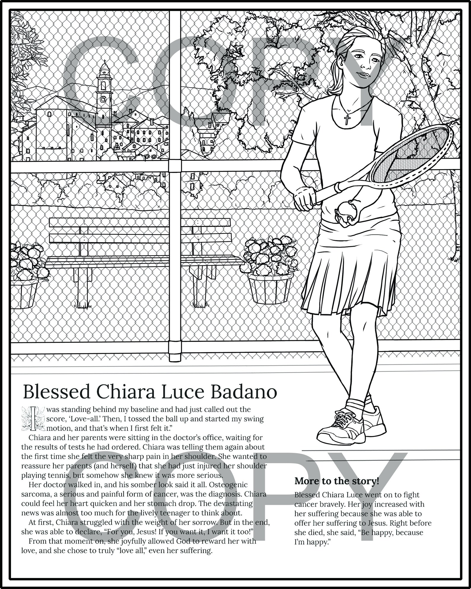 Blessed Chiara Luce Badano Coloring Pages - Etsy