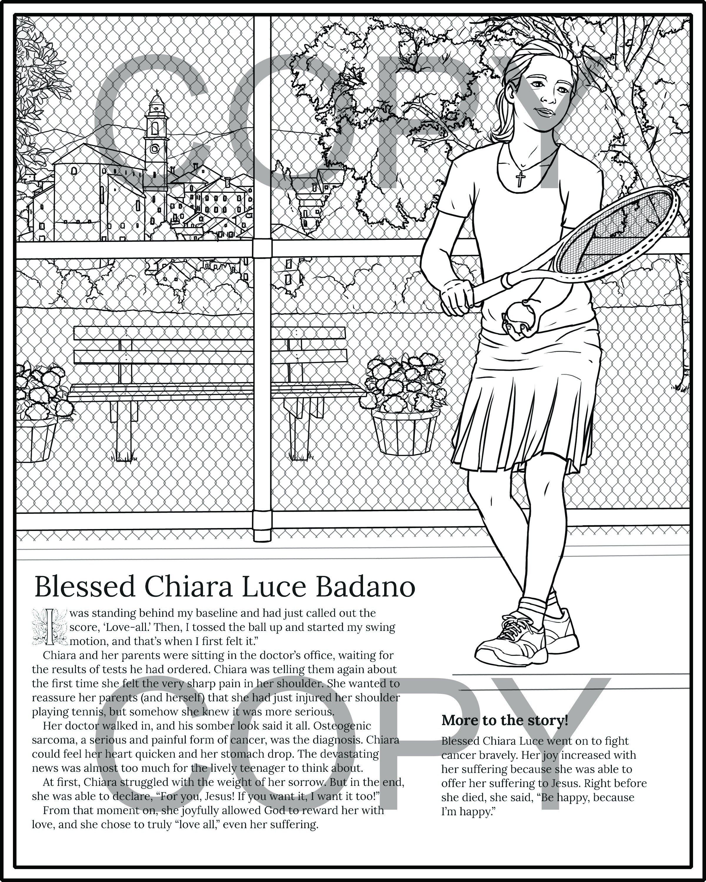 Blessed Chiara Luce Badano Coloring Pages - Etsy