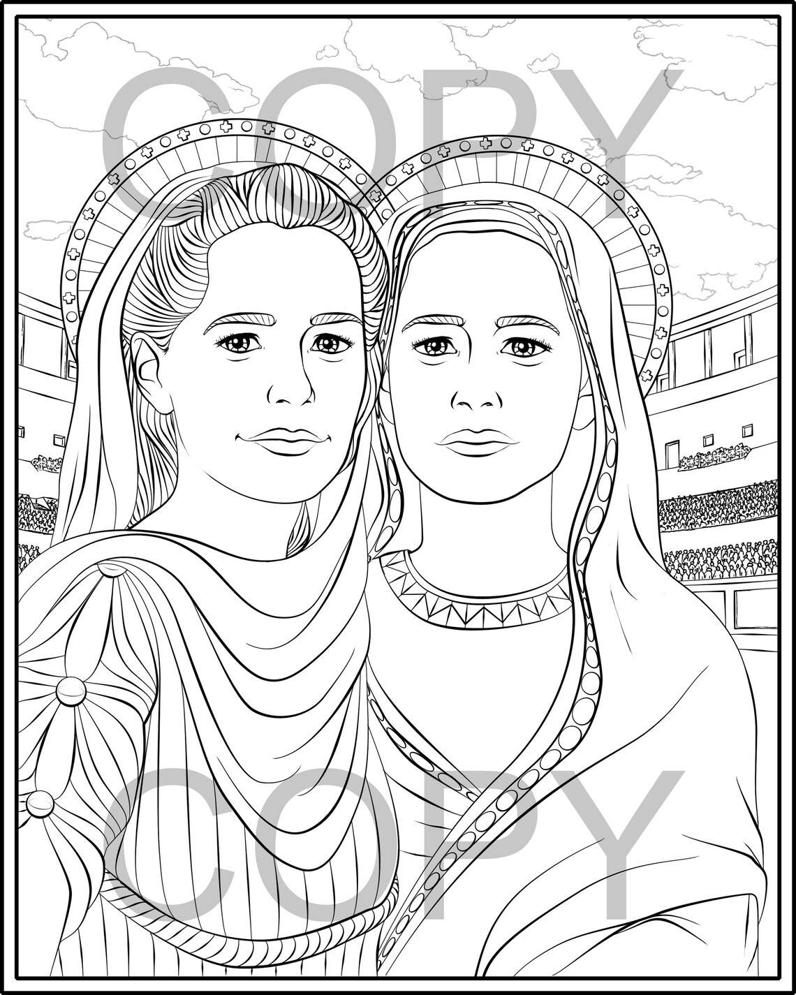 Saints Perpetua and Felicity Coloring Pages - Etsy Hong Kong