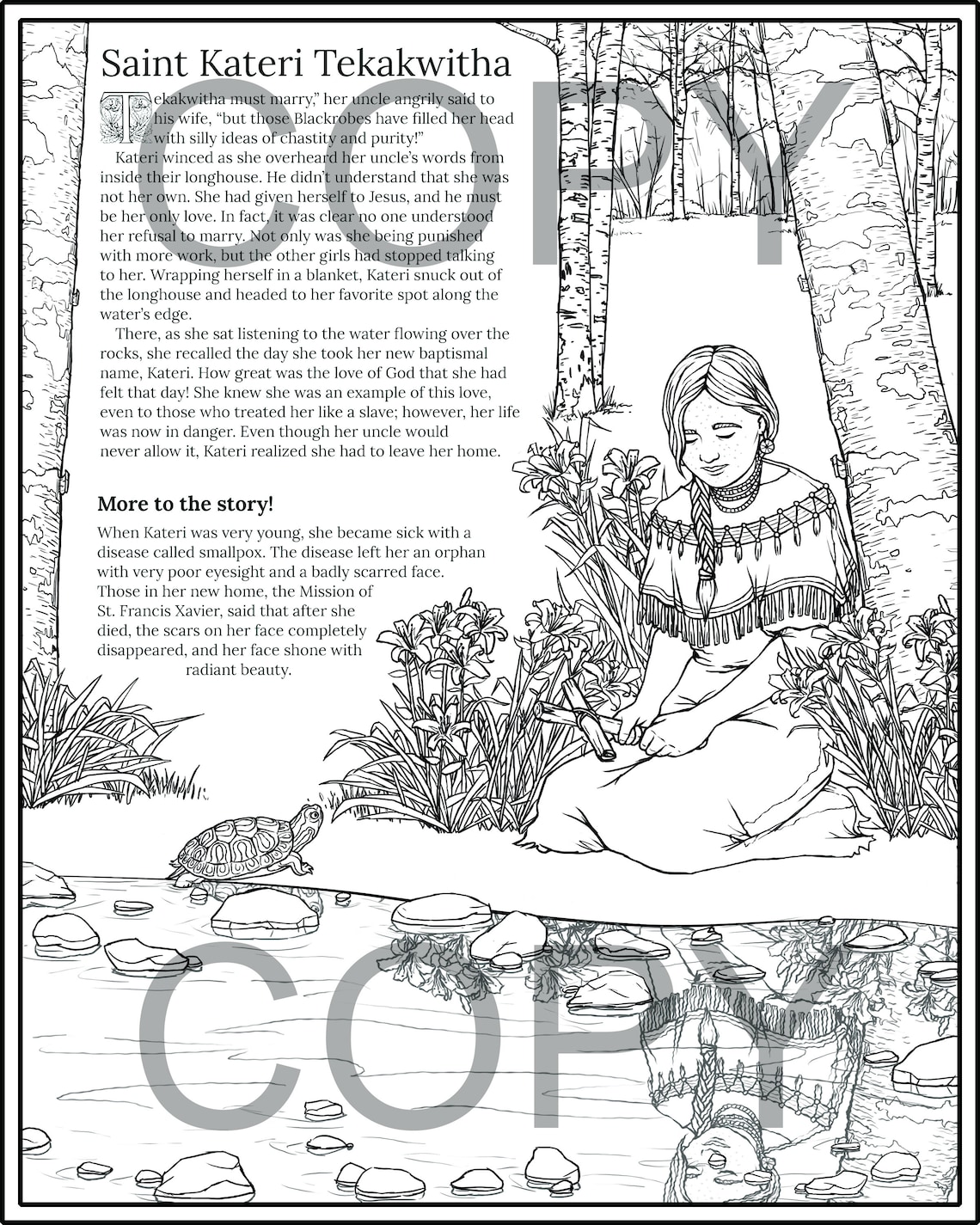 Saint Kateri Tekakwitha Coloring Pages - Etsy