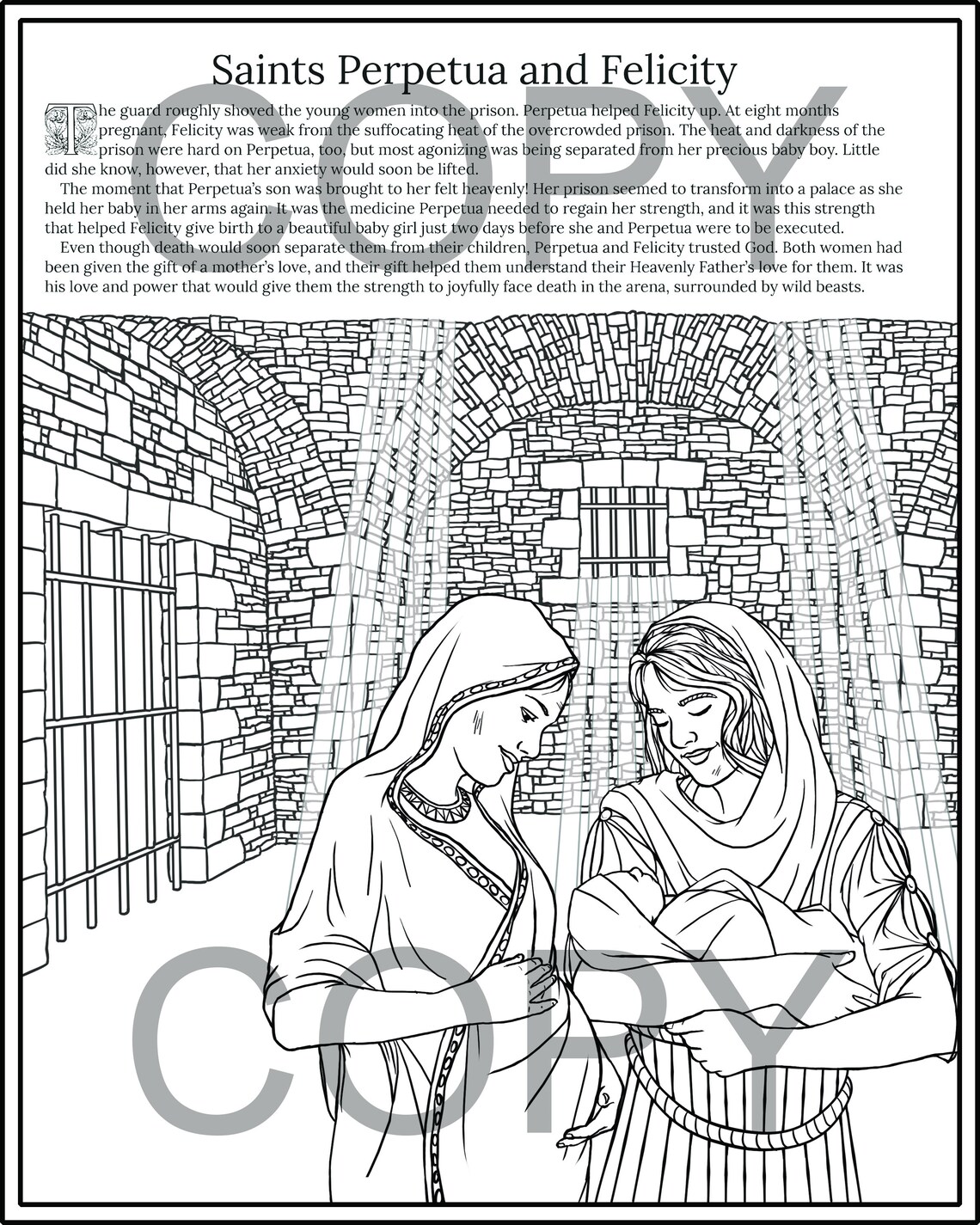 Saints Perpetua and Felicity Coloring Pages - Etsy