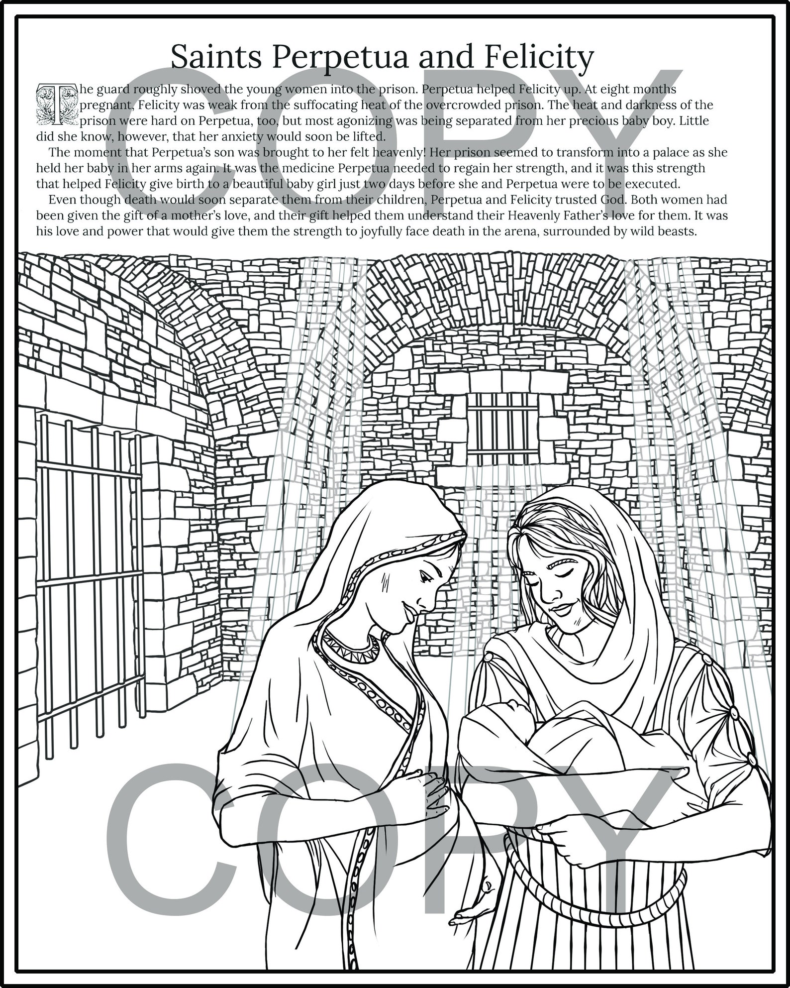Saints Perpetua and Felicity Coloring Pages - Etsy