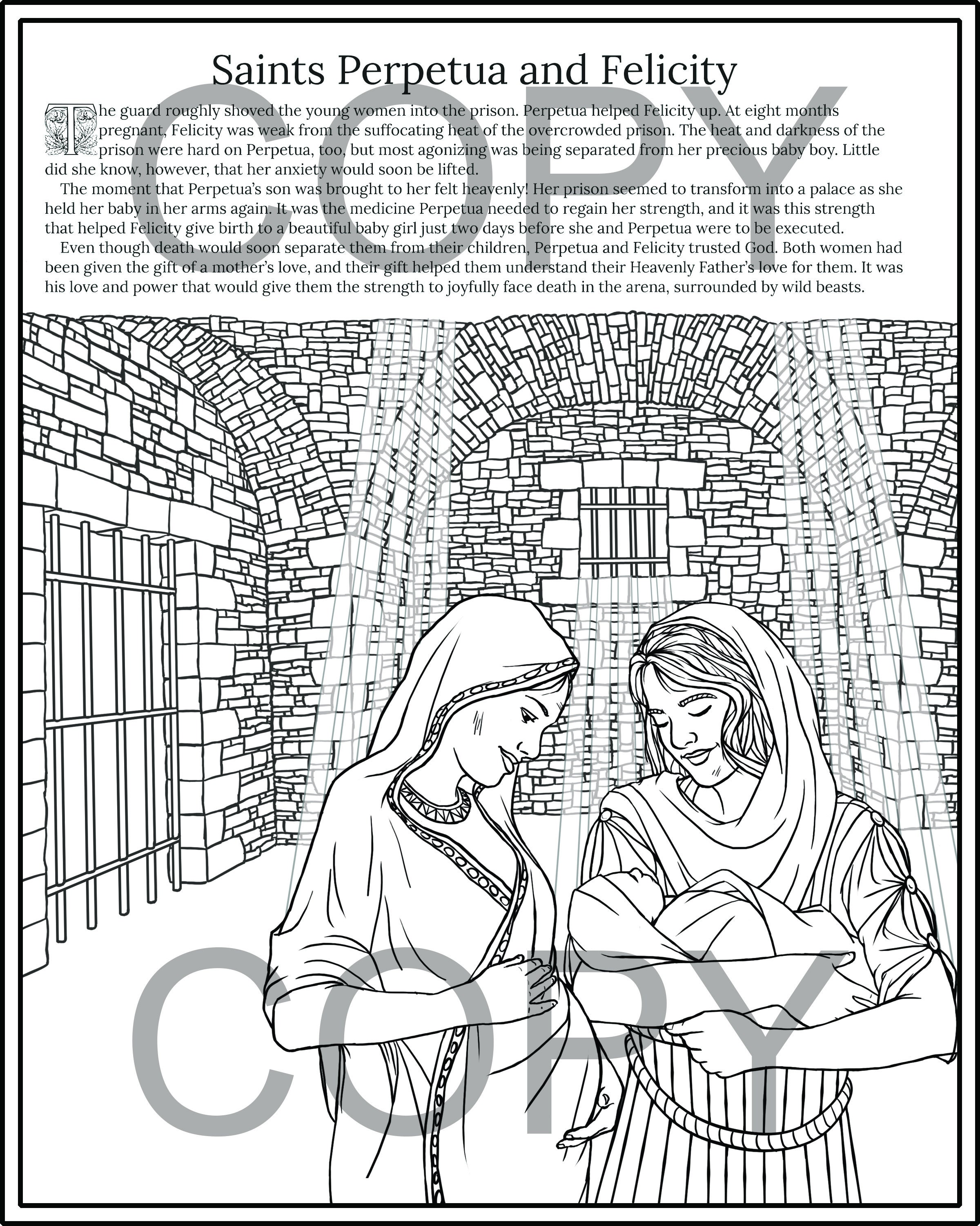 Saints Perpetua and Felicity Coloring Pages - Etsy