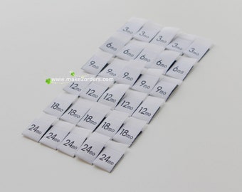 500 Sizing Labels Label Tags Infant Size Tags Clothing Size | Etsy