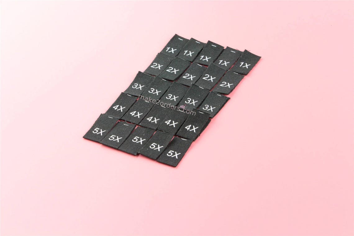 100 Tag Size Labels Printed Clothing Tags Tag Printing | Etsy