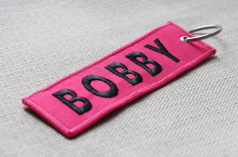 Custom Embroidery Keychain Custom Keychain Fabric | Etsy