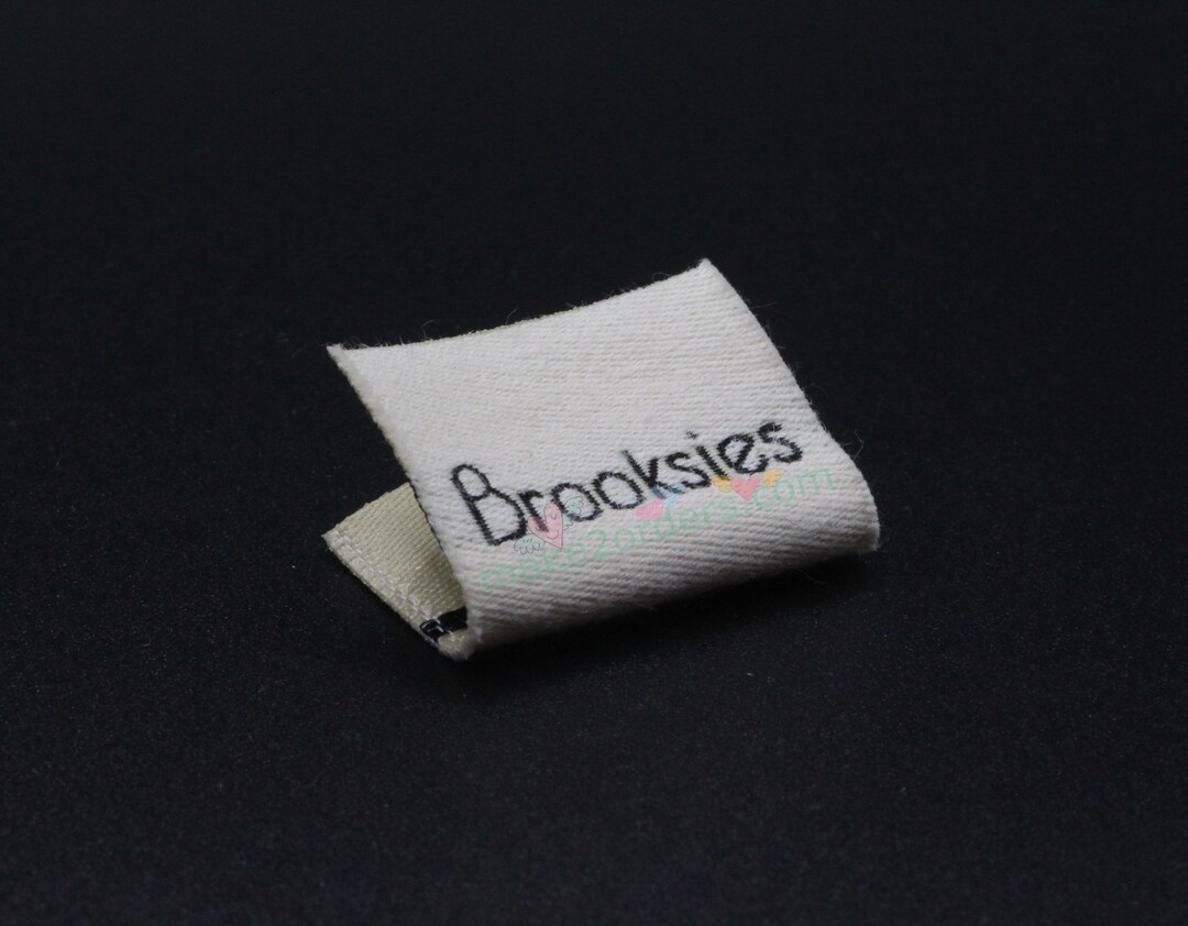 Custom Woven Cotton Label, Embroidered Cotton Label, Woven Cotton Logo ...