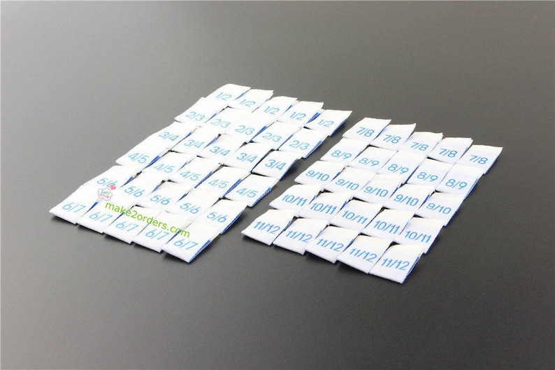 Sizes Label Number Labels Woven Clothing Labels Apparel | Etsy