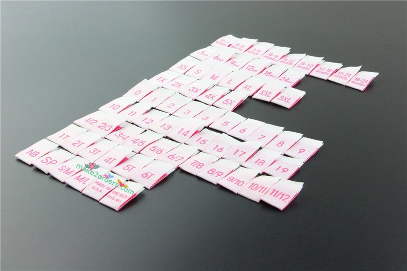 Mixed Lot Fabric Label Size Tags Woven Size Labels Label - Etsy