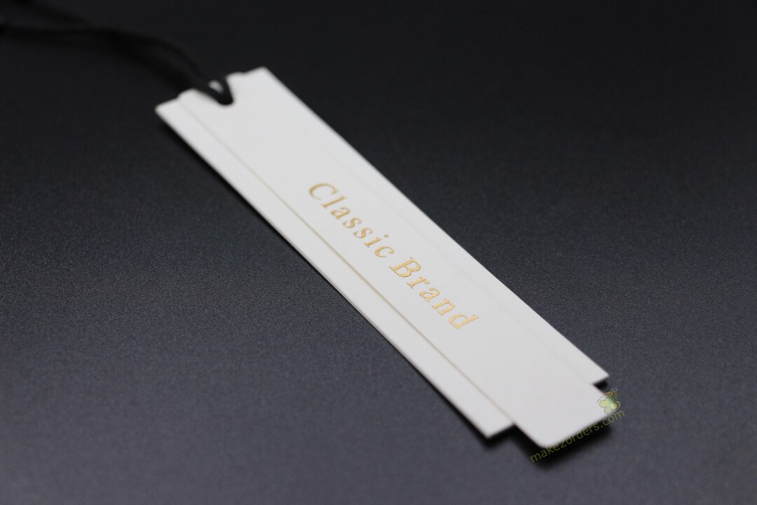 Dual Swing Tags, Natural Paper Tags, Recycled Clothing Tags, Matte Gold ...
