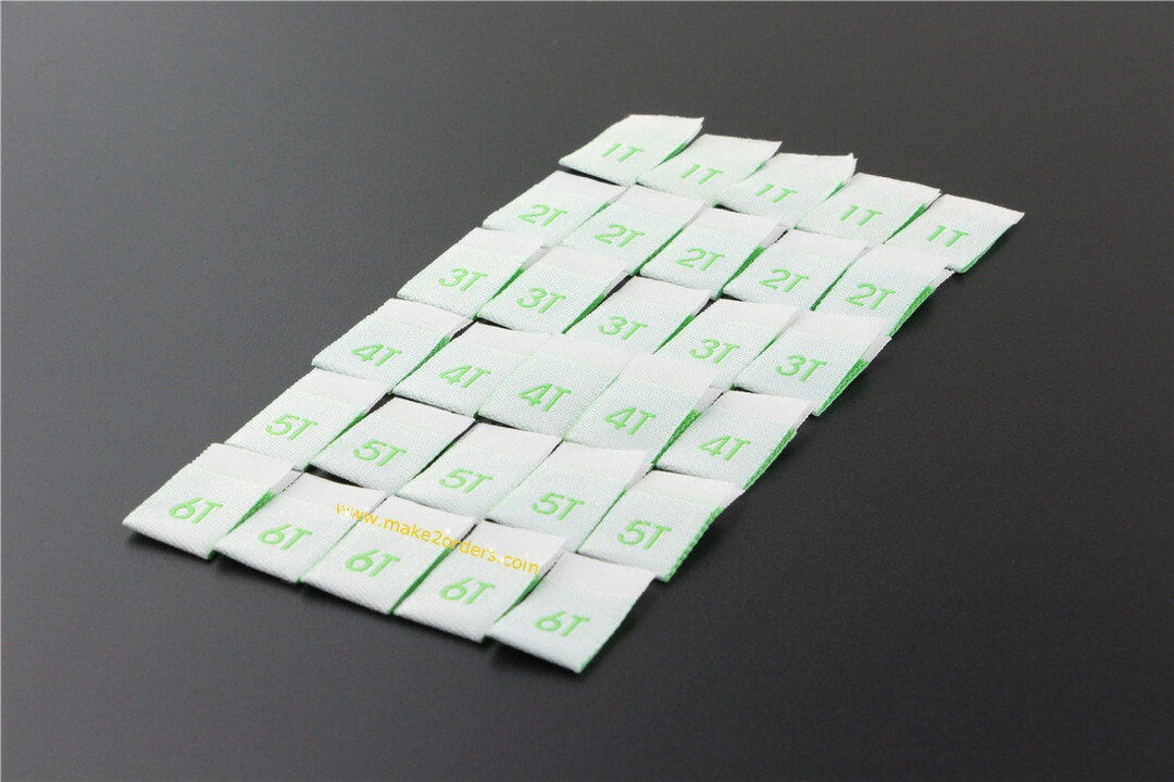 Damask Size Label, Number Size Label, Woven Size Combo, Mixed Lot Sizes ...