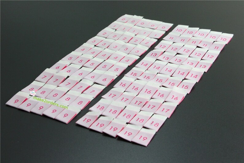 Mixed Lot Sizes Tags Number Labels Size Labels Woven Size - Etsy
